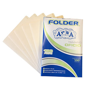 FOLDER OFICIO CREMA CON 100PZAS L20