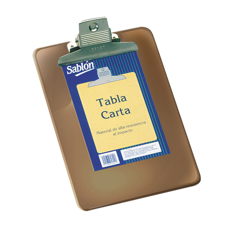 TABLA ACRILICO CARTA HUMO CON CLIP SABLON 306.2316HU