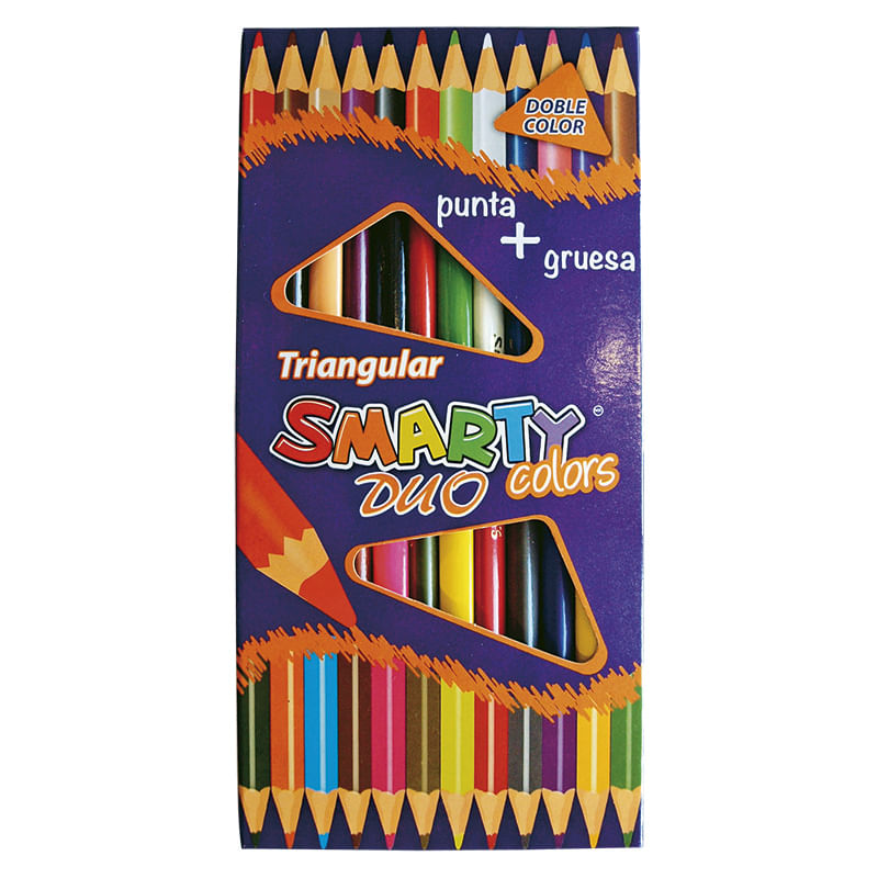 Lapices Doble Color 12-L Triangular Smarty 40115