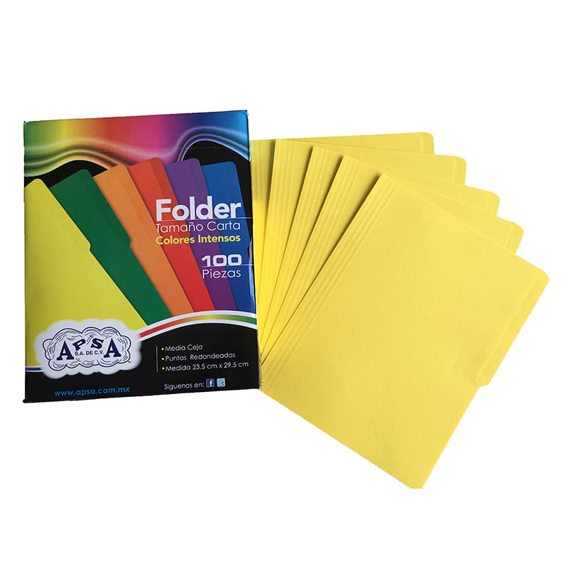 FOLDER CARTA AMARILLO INTENSO CON 100PZAS L88