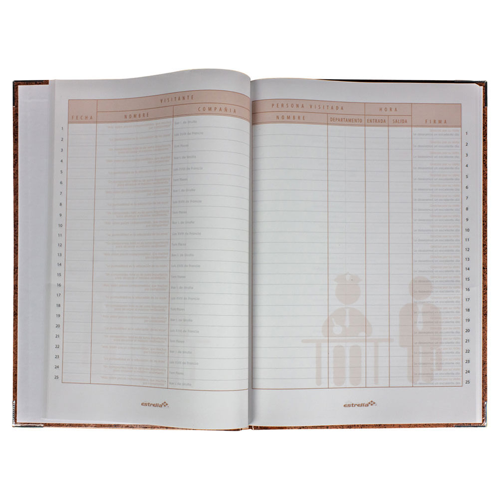 Libro Florete Registro De Visitas 96Hjs Forma Francesa 121